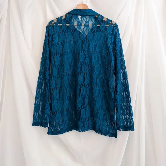 Cw Classics | Tops | Sheer Lace Long Sleeve Blouse | Poshmark